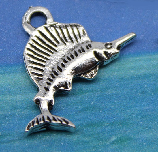 zwaardvis bedel | bedels | dieren | tropische vissen | zilver